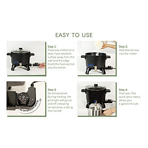 Wax Melter for Candle Making, Soy Wax Melting Pot Holds 6Qts (11 Lbs) of Melted Wax, Pouring Pot with Quick-Pour Valve