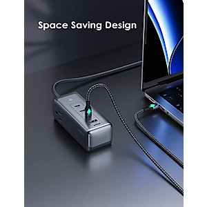 120W USB C Charging Station with 2AC Outlets, oraimo GaN Charger, PPS, Fast Charger, USB C Wall Charger for MacBook, iPhone, Ipad, Samsung (100W USB C Cable Included)