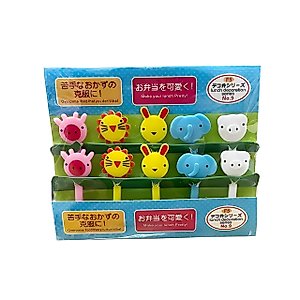 10pcs Lovely Animal Shaped Food Fruit Fork Picks for Kids, Dessert Forks Mini Cartoon Toothpick for Cake Dessert Pastry Party Supply