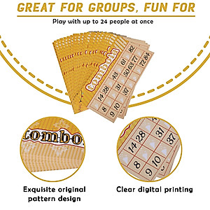 Extguds Tombola Bingo Game,Vintage Tombola Italian Game,Russian Lotto with number1-90 for Lottery, for up to 24 Players