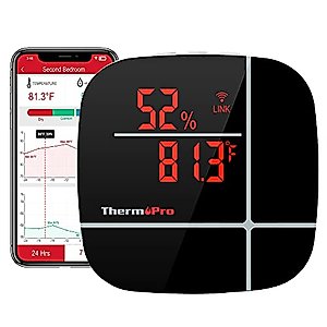 ThermoPro WiFi Thermometer Hygrometer TP90, Compatible with Alexa, Smart Humidity Temperature Sensor with App, Wireless Home Temperature and Humidity Monitor for Room Greenhouse Incubator Wine Cellar
