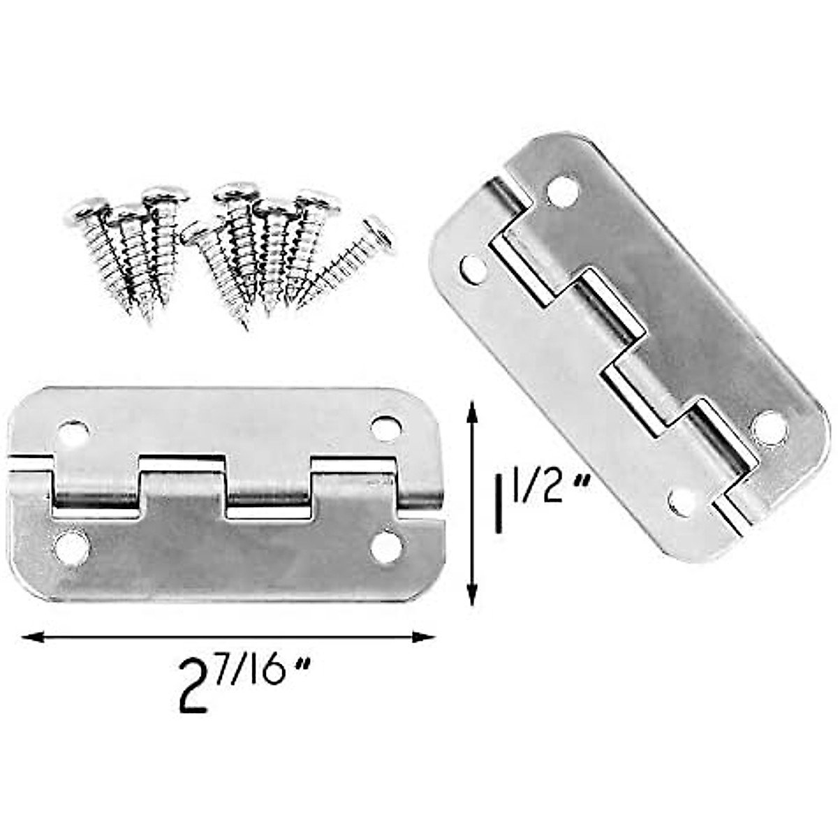 Cornucopia Brands Stainless Steel Replacement Cooler Hinges Compatible w/Igloo Style Ice Chests (Pack of 2 Hinges, 8 Screws)