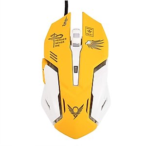 Gaming Mouse, Backlit Optical Game Mice Ergonomic USB Wired with 2400 DPI and 6 Buttons 4 Shooting for for PC& Mac E-Sports Gamers (Mercy)