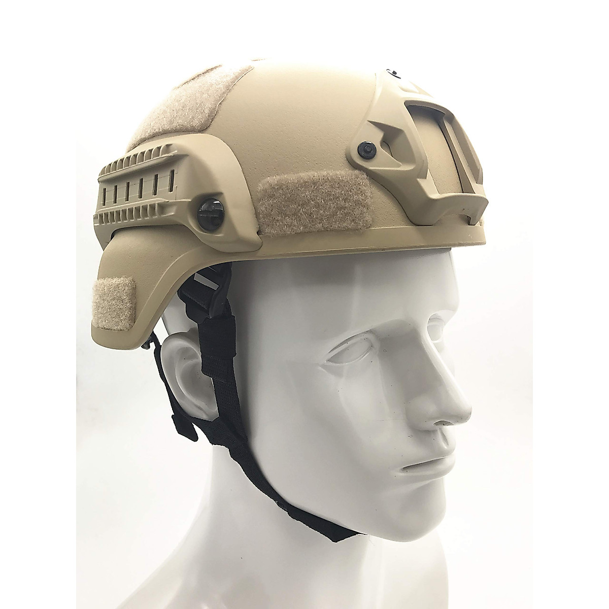 Willbebest Tactical Airsoft Paintball MICH 2000 Helmet with Side Rail & Wing-Loc Adapter, Comes with a Half Face Metal Mesh Airsoft Mask