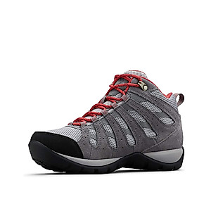 Columbia womens Redmond V2 Mid Waterproof Hiking Shoe, Steam/Daredevil, 8.5 US