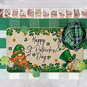 Artoid Mode Genome Happy St. Patrick's Day Welcome Decorative Doormat, Seasonal Spring Low-Profile Rug Switch Mat for Indoor Outdoor 17x29 Inch