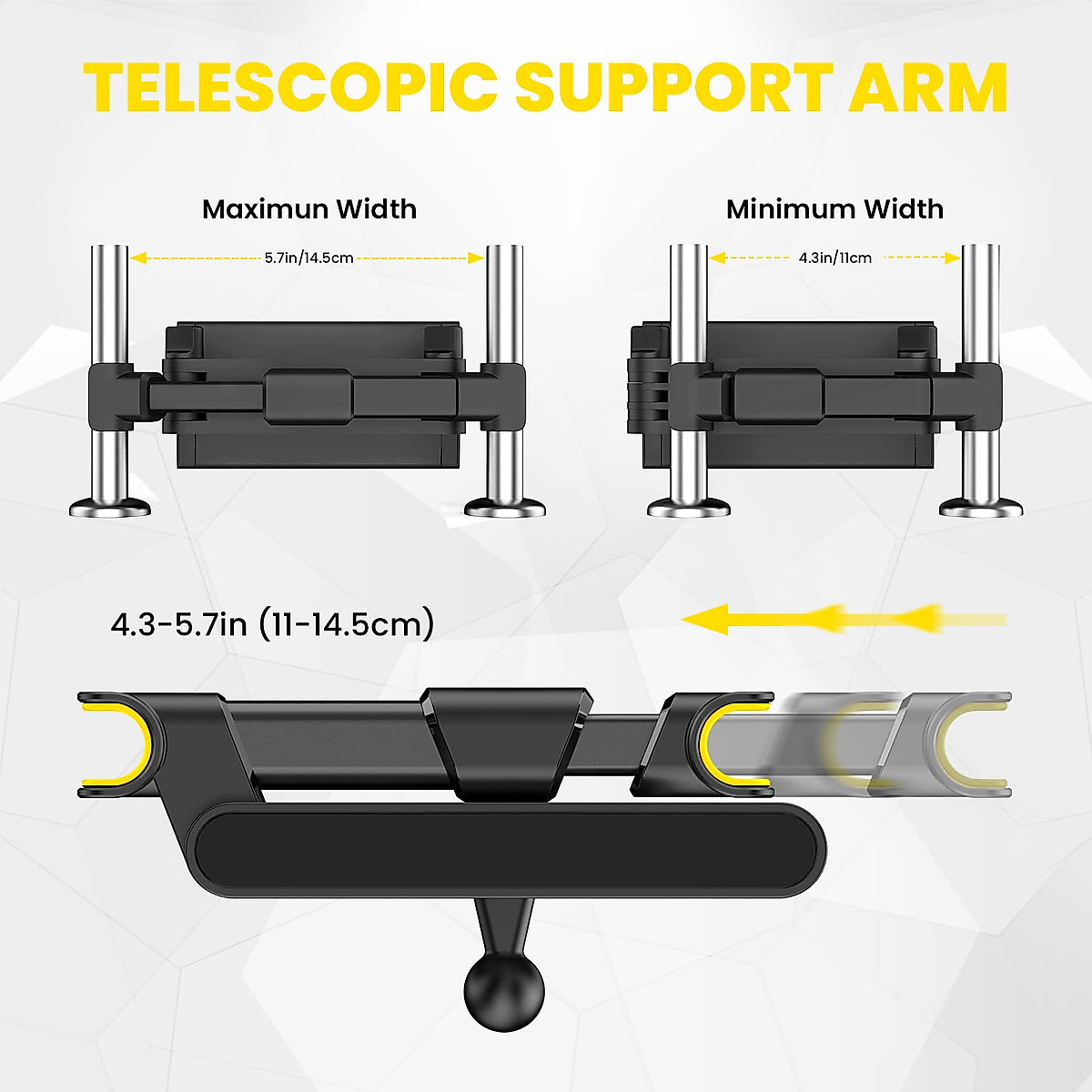 Yifacoom Tablet Holder for Car, Universal Headrest Tablet Mount, 360° Rotating iPad Tablet Car Mount for Back Seat Fits 4-12.9" iPad Pro 12.9/11/10.5/9.7, iPad Air Mini,Samsung Tab, Switch, Fire HD