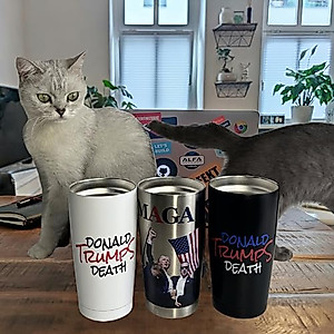 20oz Trump Tumblers - LIBERTY - 3D Printing Trump Stainless Steel Cup White 2024 Trump Insulated Tumbler for Gift Trump Thermal Coffee Mug 304 Stainless Steel Water Bottles for Hot and Cold Drinks