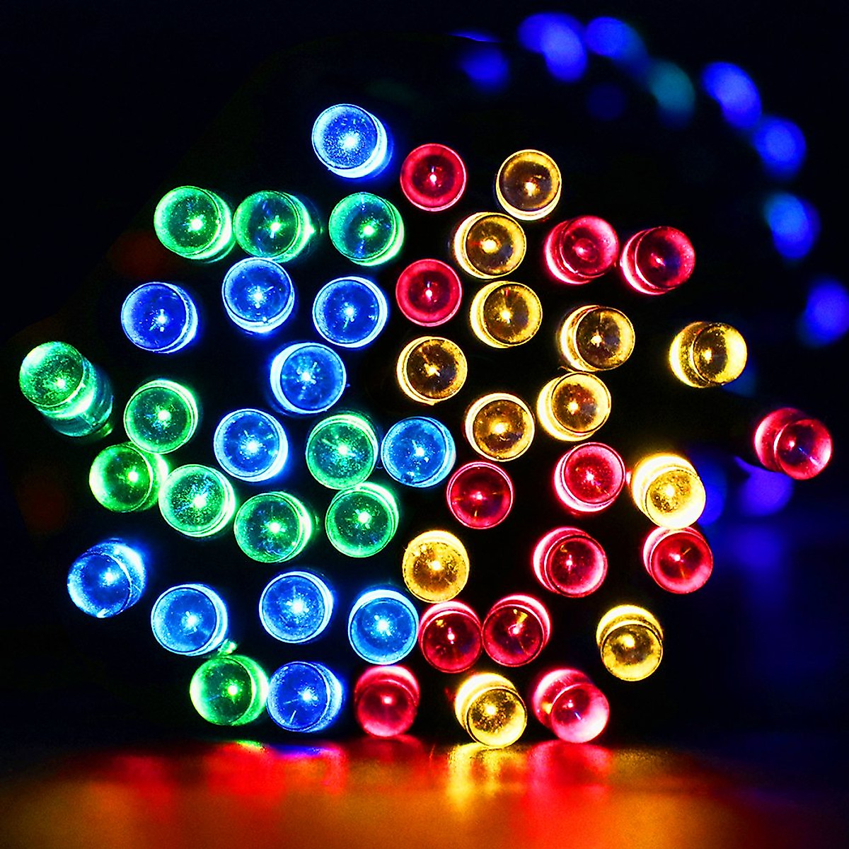 XUNATA Waterproof String Lights Outdoor, 50 LEDs 33ft Starry USB Powered 8 Modes Setting Light, for Indoor Outdoor Wall Decoration Wedding Party Home Garden(Multi-Color)