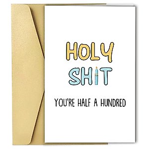 Funny 50th Birthday Card, Rude 50 Years Old Birthday Card for Friend Him Her, 50 Birthday Gift for Men Women
