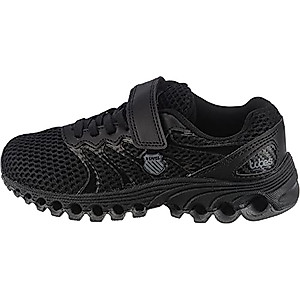 K-Swiss Boy's Tubes Comfort 200 Strap Training Shoe Cross Trainer, Black/Charcoal, 3 Little Kid