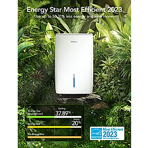 Govee Life Smart Dehumidifier for Basement 4,500 Sq.Ft, 50 to 109 Pint Auto Humidity Control Dehumidifier, Drain Hose, 2.0Gal Bucket, Energy Star Most Efficient 2023, WiFi Dehumidifiers for Large Room