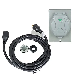 labwork 15FT 30A Generator Cord L14-30P to L14-30R Generator Extension Cord with Pre-Drilled Power Inlet Box and Water Proofing Combo Kit for L14-30P Generator Inlet Box 125/250 Volts