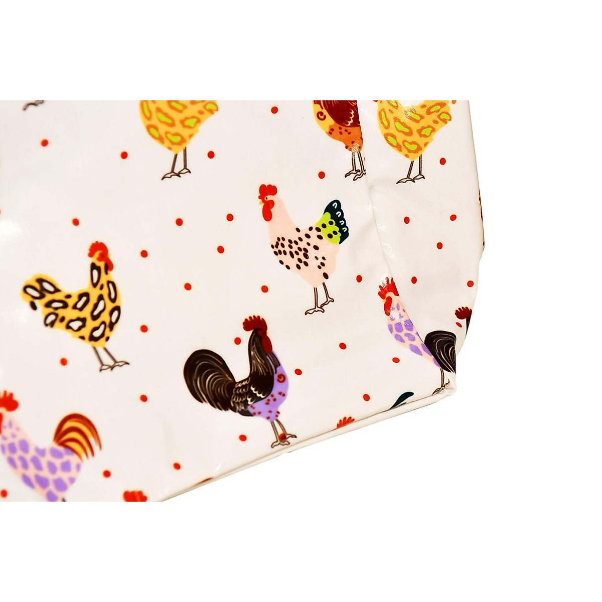 Fluffy Layers Collection Farm Country Girl Fashion PVC Tote Bag (Chickens & Leopard)…