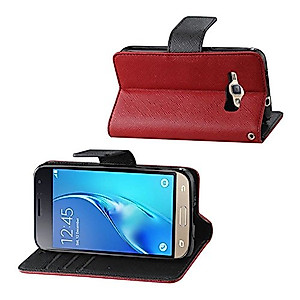 Reiko 3-in-1 Wallet Case for Samsung Galaxy J1(2016) - Retail Packaging - Red