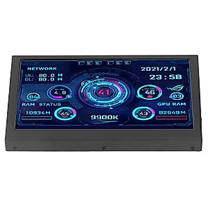 PC Secondary Screen, Computer Display Monitor Easy Operation Auto Shutdown High Definition with 2pcs Cable for Home