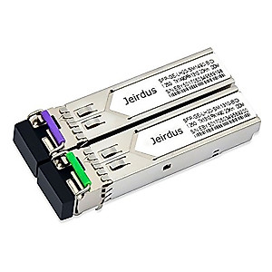 Jeirdus for HPE J9142B and J9143B 1.25G SFP Module BIDI WDM Transceiver 10-20KM Simplex LC 1310/1490nm (1Pair)