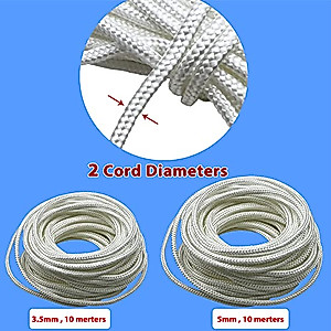 LETAYAR Recoil Starter Rope 5.0mm 10 Meters Gas Engine Pull Starter Replacement Recoil Pull Cord for Lawnmower Chainsaw Generator