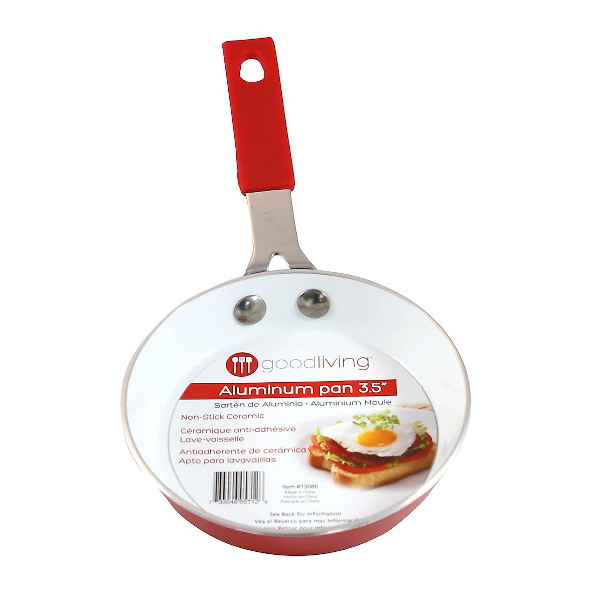 Good Living 3.5" Fast-Heating Aluminum Single-Egg Pan, Colors Vary, 1-Pack