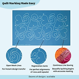 Full Line Stencil - Splash of Love - Edge to Edge Stencil, Continuous Line Template for Free Motion Quilting, Domestic Machine Quilting, Hand Quilting, Long-Arm Quilting (60037)