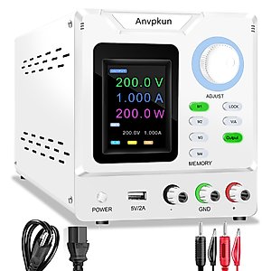 0~200V 0~1A Ac/dc Adjustable Lab Power Supply Adjustable DC Regulated Switching Power Supply Variable Adjustable Laboratory Desktop Power Supply (0-200V 0-1A)