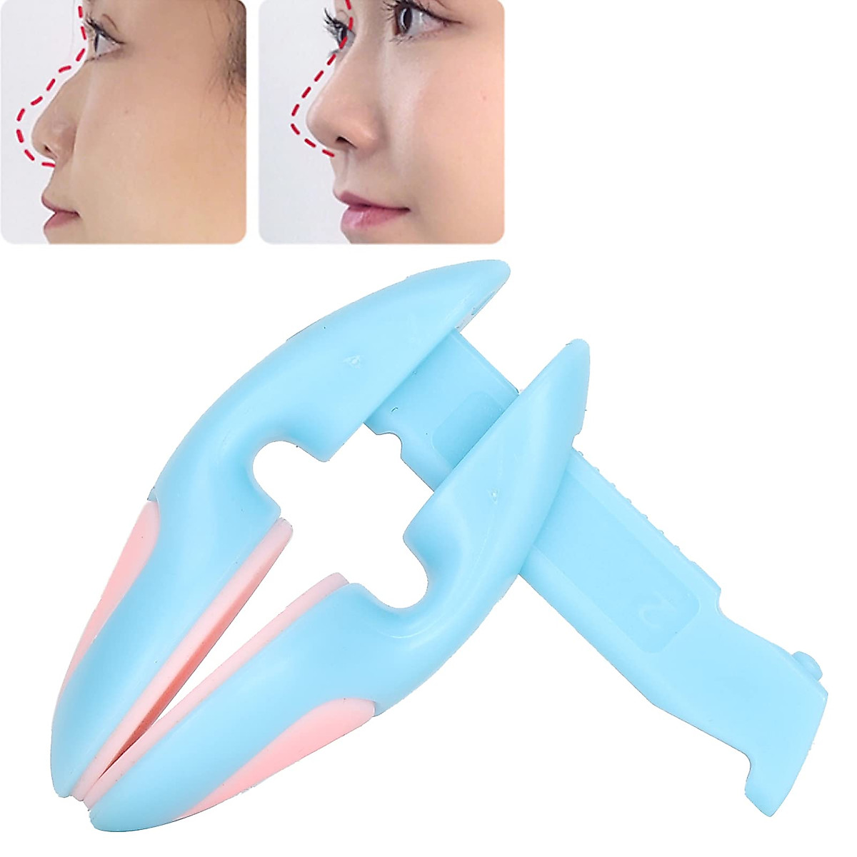Professional Nose Bridge Straightener Corrector,Silicone Nose Shaper Lifter Clip, Nose Beauty Clip for Lifting Slimming Clips for Women Men(blue)
