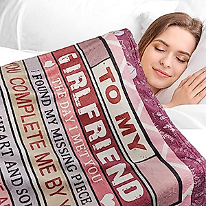 to My Girlfriend Blanket, Valentine's Day Gifts for Girlfriend, Girlfriend Birthday Gifts, Romantic Gifts for Her Girlfriend, Girlfriend Gifts, Soft Flannel Throw Blankets 50"x60"