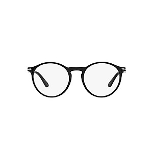 Persol PO3285V Round Prescription Eyewear Frames, Black/Demo Lens, 50 mm