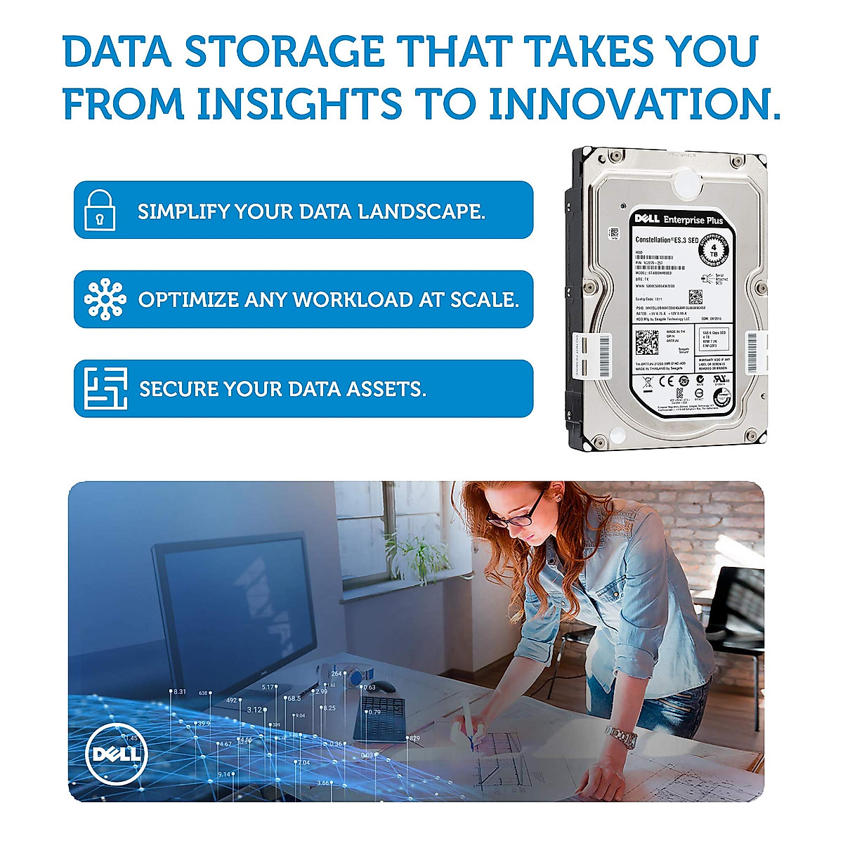 DELL ENTERPRISE CLASS 4TB 7.2K RPM SATA 3.5" 6Gbps HARD DRIVE W/TRAY FOR PowerEdge R210 II R220 R310 R320 R410 R415 R420 R510 R515 R520 R710 R720 R720XD T110 II T310 T320 T410 T420 T620 T710 (Renewed)