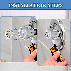 RP2391 Single Shower Knob Replacement for Delta Faucet, Single Clear Knob Handle Kit with Set Screw and Button Fit for Delta 600 Series Tub/Shower Faucet