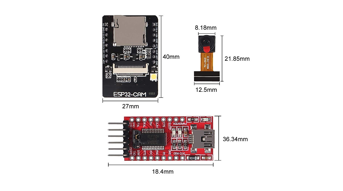 ACEIRMC ESP32-CAM WiFi + Bluetooth Module WiFi ESP32 CAM Development Board with Camera Module ...
