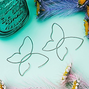 Hinly 2 Pairs Large Butterfly Earrings Dainty Gold Big Hollow Butterfly Earrings Silver Metal Butterfly Hoop Earrings Boho Dangle Beach Earring Statement Dangle Oversized Hoop Earring (Bright Style)