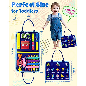 Exorany Busy Board Montessori Toys for 1 2 3 Year Old Boy & Girl Birthday Gifts, Autism Sensory Travel Toys for Toddlers 1-3, Learning Educational Activities Toddler Toys Age 1-2, 2-4 Boys