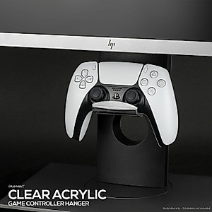 BRAINWAVZ 2 Pack Game Controller Wall Mount Hanger Holder for Xbox, PlayStation, PC & More, Strong VHB Adhesive, Universal Fit, (Clear)