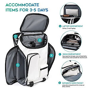 TANGCORLE Travel Laptop Backpack for Men Women Waterproof Business Work Bag Casual Computer daily backpacks (White)