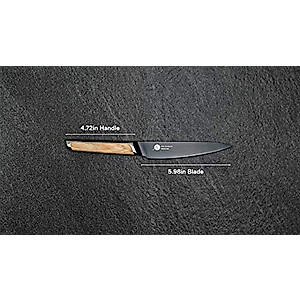Everdure German Steel Professional Utility Knife, 6 Inch Knife with Titanium Coated Blade and Pakka Wood Handle, Perfect Kitchen Knife for Slicing Sandwiches, Cheese, Vegetables, and More