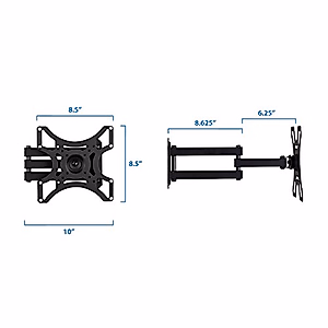 Mount-It! TV Wall Mount Bracket with Full Motion Arm Fits 13-42” Flat Screen TVs VESA 75, 100, 200, 55lb Weight Capacity WITH 15" EXTENSION