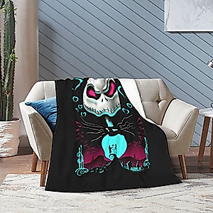 Super Soft Christmas Jack Blanket, Novelty Flannel Fleece, All-Season Lightweight Living, Bedroom Warm Blanket for Adults and Children 1-50"x40"