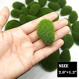 Boagkaah 36 Pieces 3 Size Artificial Moss Rocks Decorative, Green Moss Balls for Floral Arrangements Gardens and Crafting