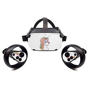 MightySkins Carbon Fiber Skin for Oculus Quest - Unicorn Magic | Protective, Durable Textured Carbon Fiber Finish | Easy to Apply, Remove, and Change Styles | Made in The USA (CF-OCQU-Unicorn Magic)