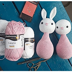 [ Set of 2 Skeins ] SMC Catania Originals 100% Mercerized Cotton Yarn, Total 3.52 Oz. Each 1.76 Oz (50g) / 136 Yrds (125 m) Amigurumi Yarn Fine-Sport 2 (106 White)
