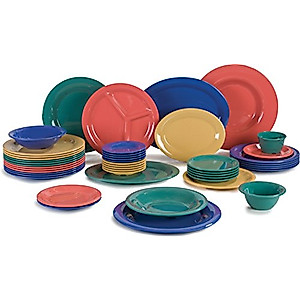 Carlisle FoodService Products 3308205 Sierrus Melamine Oval Serving / Dinner Platters, 12" x 9.25", Red (Pack of 12)