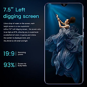 4G Smartphone Unlocked, Note30 Ultra 7.5 in, High Definition Screen, 2GB/16GB Cell Phones Unlocked New, Android 10 6800mAh Dual SIM Dual Standby Gaming Smartphone, Senior Cell Phone-(Rose Gold)