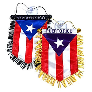 Puerto RICO Mini Rearview Mirror Mini Flag,Nuestra Hermosa Bandera
