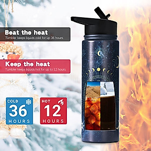 jodyla 24 oz ZodiacWater Bottles With Lids and Straw Double Wall Vacuum Insulated Mug Stainless Steel Cup Fit Travel Outdoor Water Bottles Birthday Gift for Women (24OZ,Taurus)