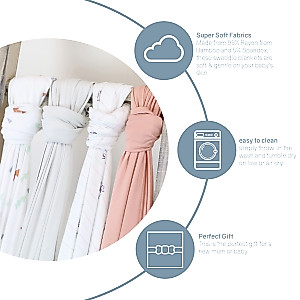 GooseWaddle Luxury Soft Blue Baby Swaddle Blanket 2-Pack (47”x47”), Ultra Comfort Stretchy & Breathable Material Provides Premium Comfort to Infants, 95% Rayon from Bamboo and 5% Spandex