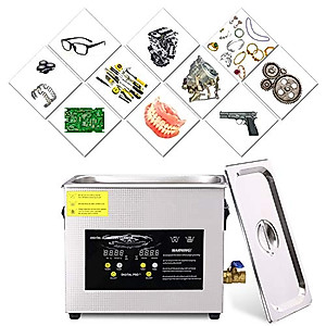 Rio & Dio 6.5L Ultrasonic Cleaner with Digital Timer&Heater Professional 180W Ultrasonic Cleaner for Watch Glasses Tools Instruments Industrial Parts Cleaning