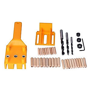 Handheld Dowel Jig Kit Hole Punch with Metal Ring Aperture Quick Wood Doweling Jigs ABS for Woodworkers Orange