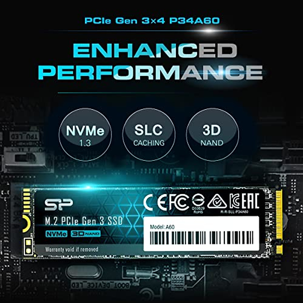 Silicon Power 1TB - NVMe M.2 PCIe Gen3x4 2280 SSD (SP001TBP34A60M28)