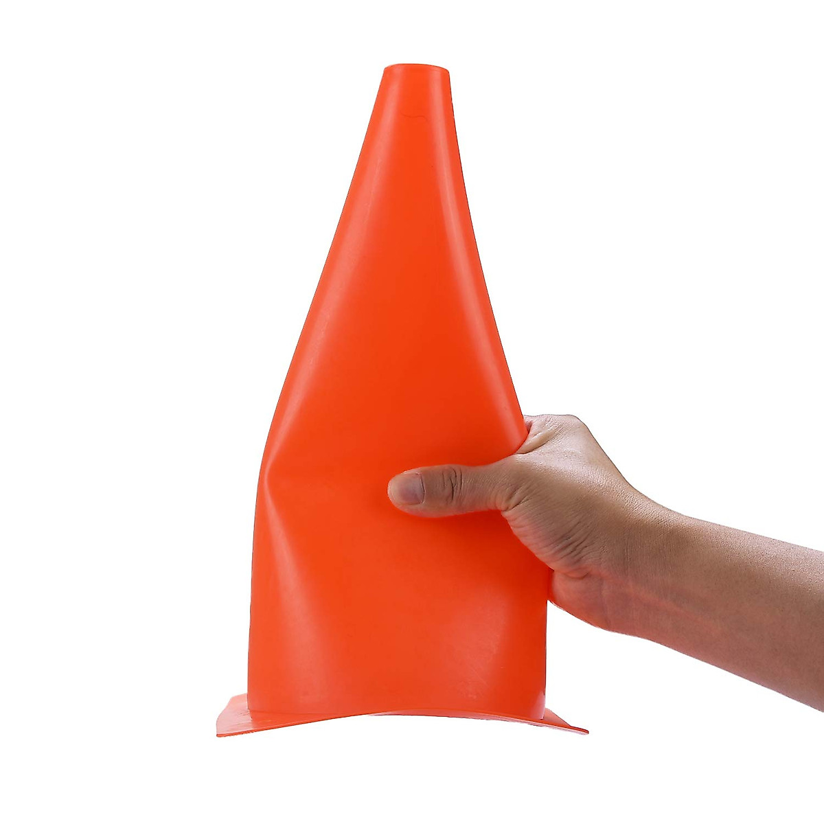 12 Inch Traffic Training Sports Cones, [10 Pack] Orange Safety Cones, Soccer Basketball Cones for Drills, Plastic Marker Cones for Indoor/Outdoor Activity & Festive Events